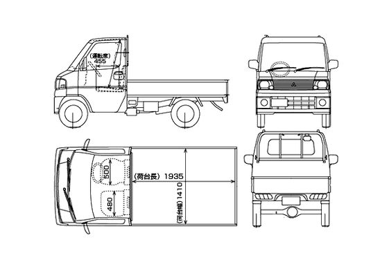 Download drawing Mitsubishi Minicab Truck 2005 in ai pdf png svg formats